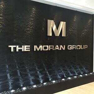 Black Scored Acrylic Water Wall Aquafall With Logo At FE Moran Offices ...